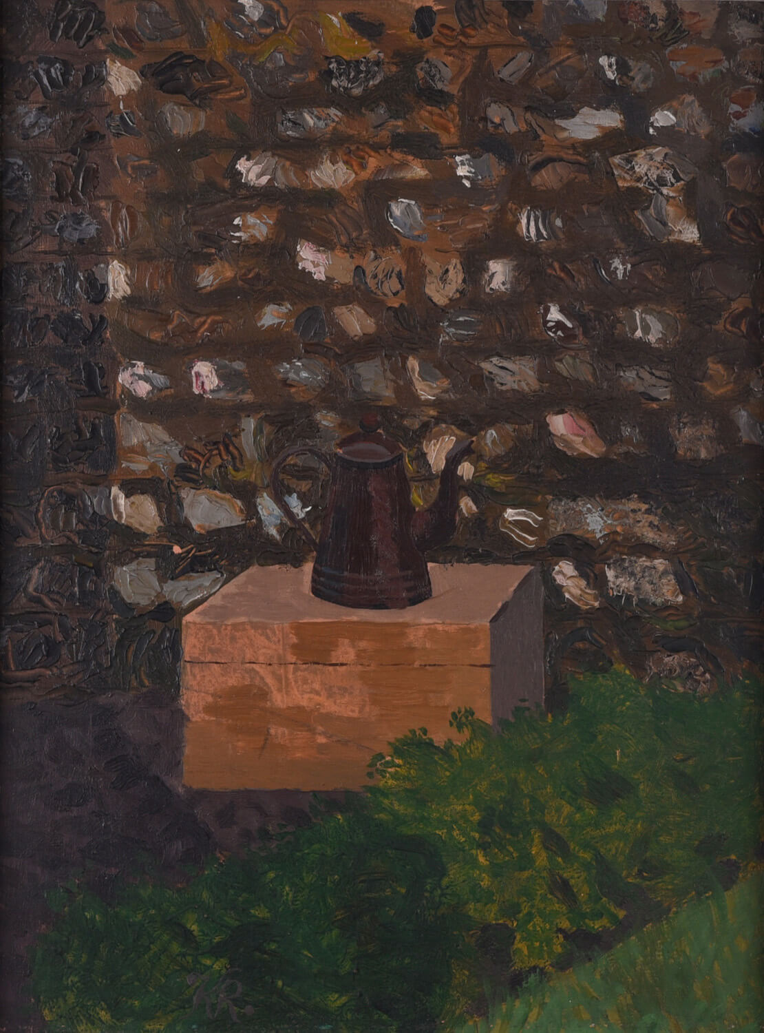 Flint Wall & Coffee Pot at Furlongs, 1940's - Liss Llewellyn